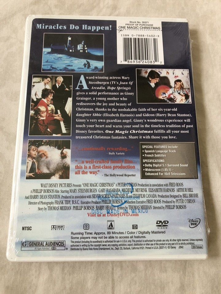 Walt Disney Pictures Presents One Magic Christmas DVD New Mary ...