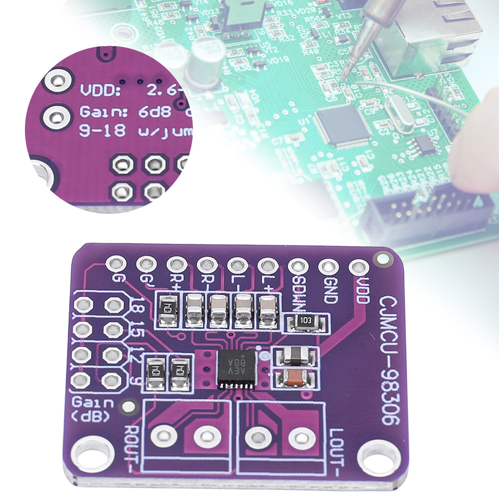 MAX98306 Stereo Amplifier Board Convenient CJMCU-98306 Class D Digital ...