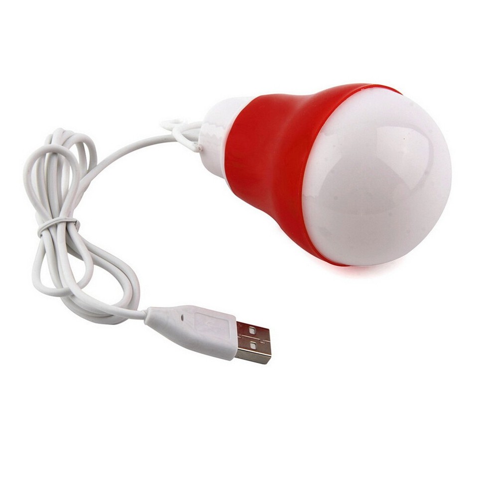 Portable 5V 5W Camping USB Light Bulb Home Emergency Led Bulb (Red ...