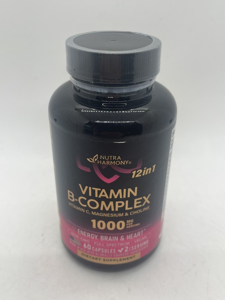 Nutra Harmony Vitamin B Complex 60 caps **NEW SEALED** NoBox Exp 9/2025 ...