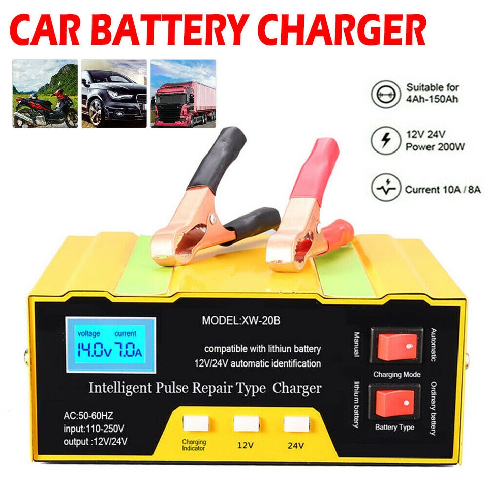 Heavy Duty Battery Automatic Car-Charger Professional Garage Car Tool ...