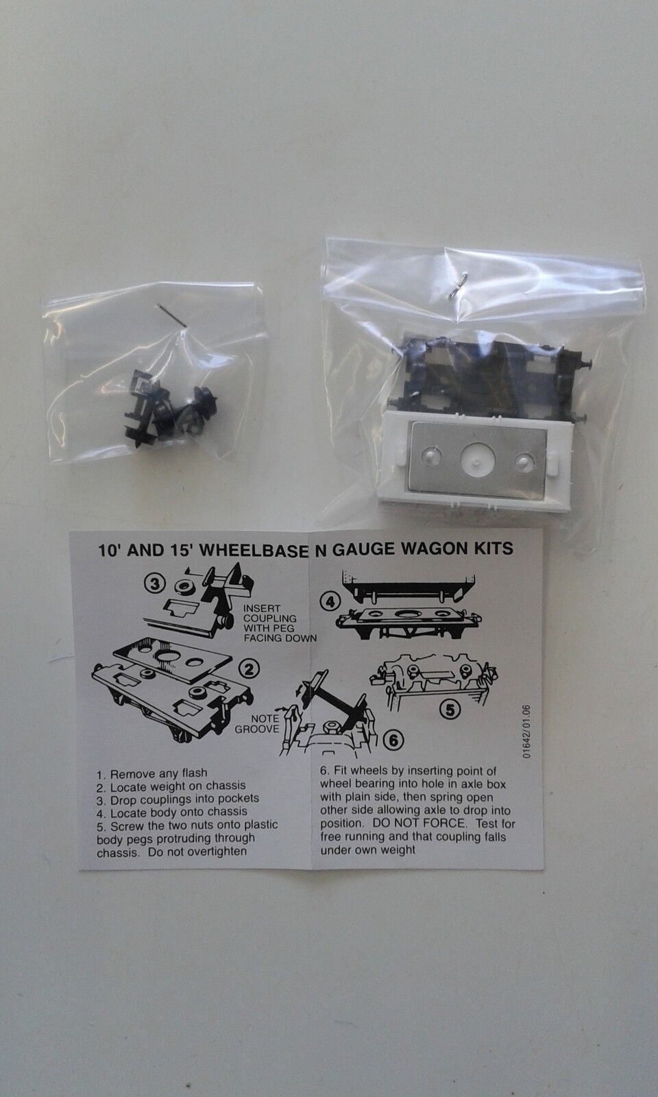 N Scale Wagon PECO N Gauge 15ft Wheelbase Plate Wagon Kit - KNR-5 Model ...