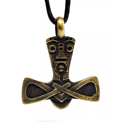 Bronze Thors Hammer Pendant Necklace Protection Bind Rune Reverse Norse ...