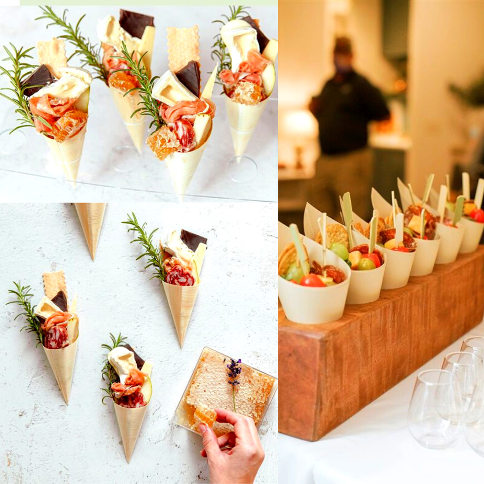 Bamboo Wooden Sushi Appetizer Serving Cones 5 inch Japanese Platter ...