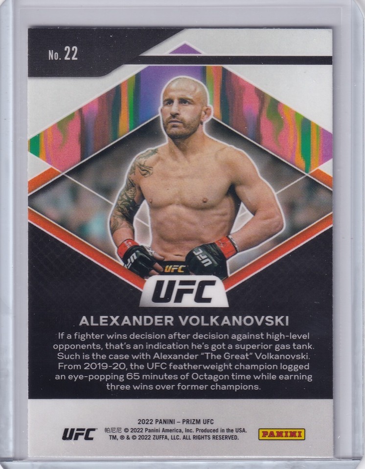 2022 Panini Prizm UFC Fearless #22 Alexander Volkanovski MMA UFC | eBay