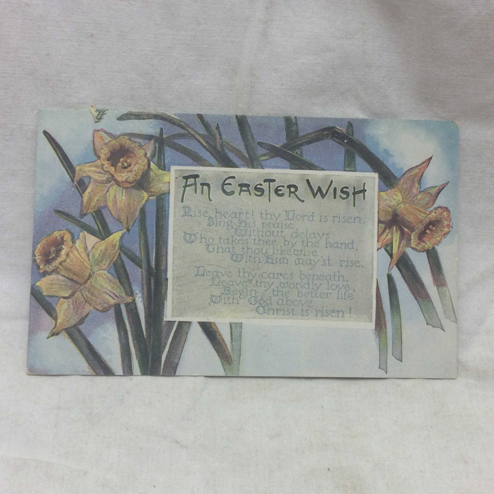 Vintage Postcard An Easter Wish Poem Greeting 1923 Griffith Rowland | eBay