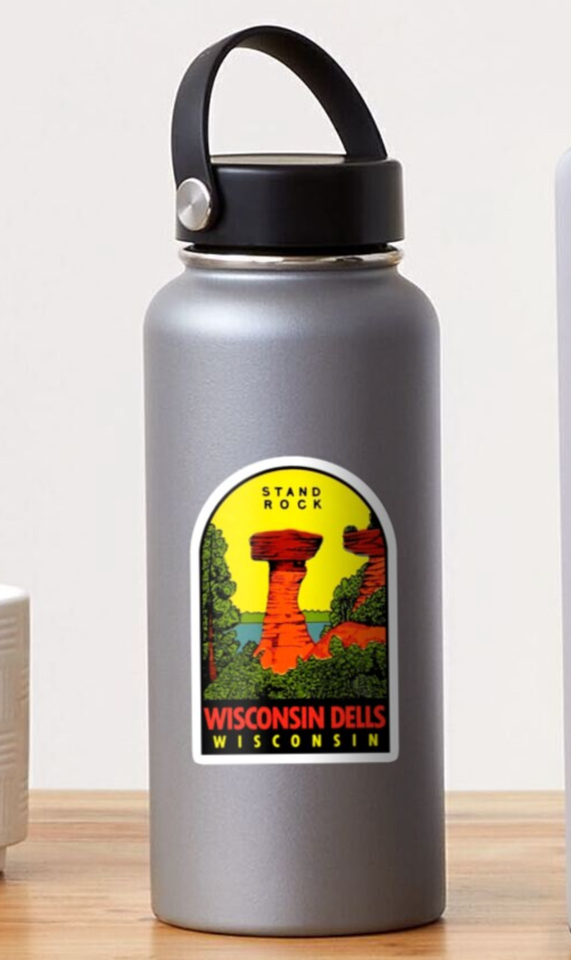 Wisconsin Dells Stand Rock Vintage Travel - Sticker (reproduction) | eBay