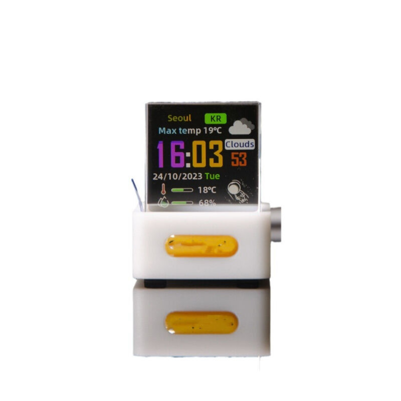 Geekmagic Hologram Cube Display, Mini 3D Crystal WiFi Clock Holographic ...