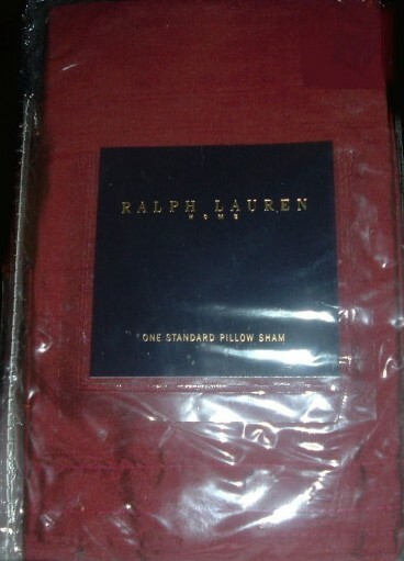 Ralph Lauren Rossini Silk Red Standard Pillow Sham | eBay