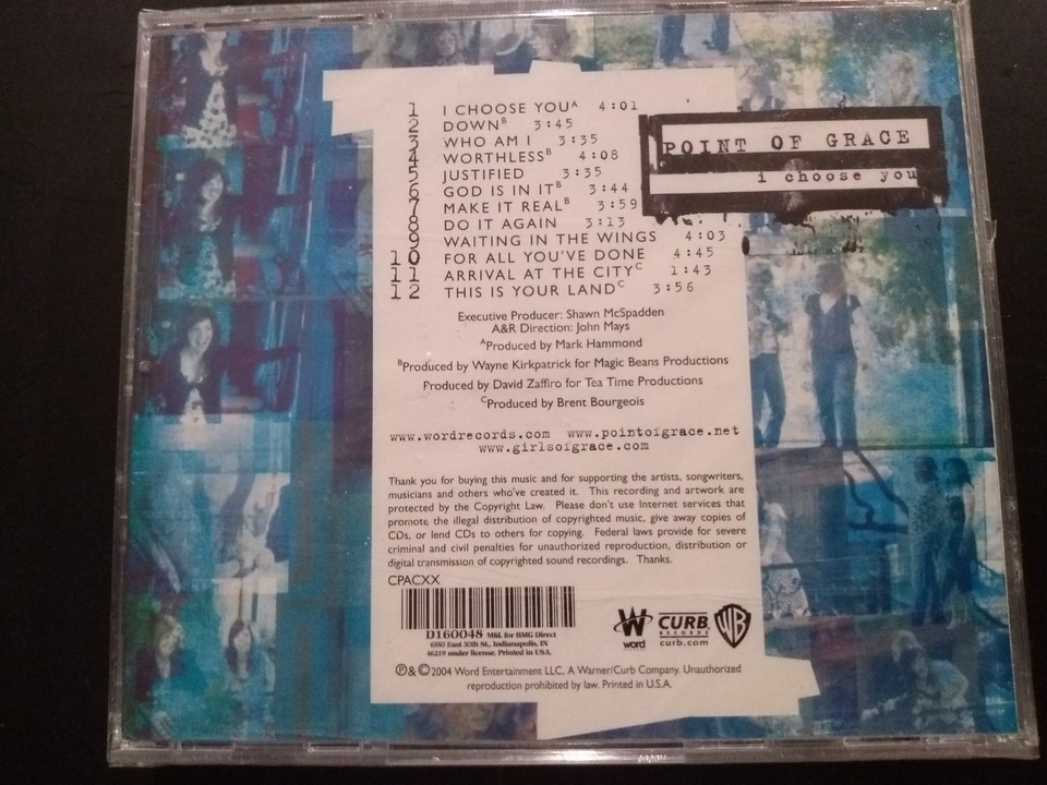 I Choose You by Point of Grace (CD, Sep-2006, Word Distribution) New ...