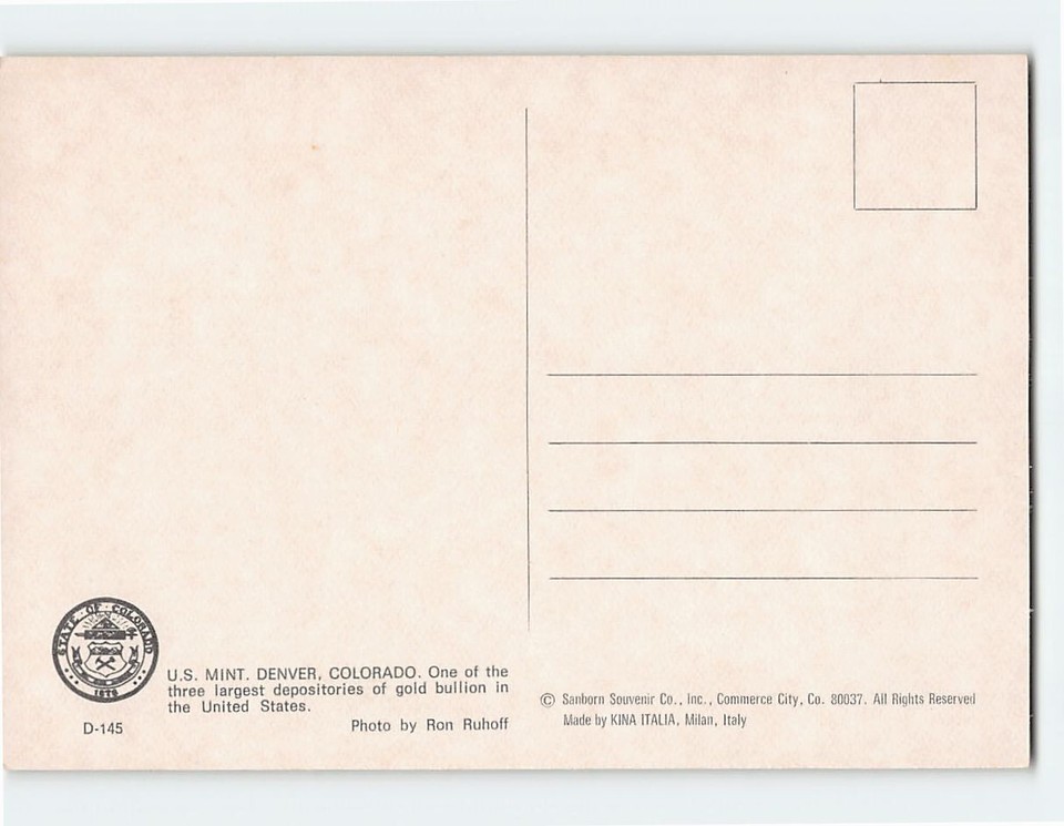 Postcard US Mint Denver Colorado USA | eBay UK