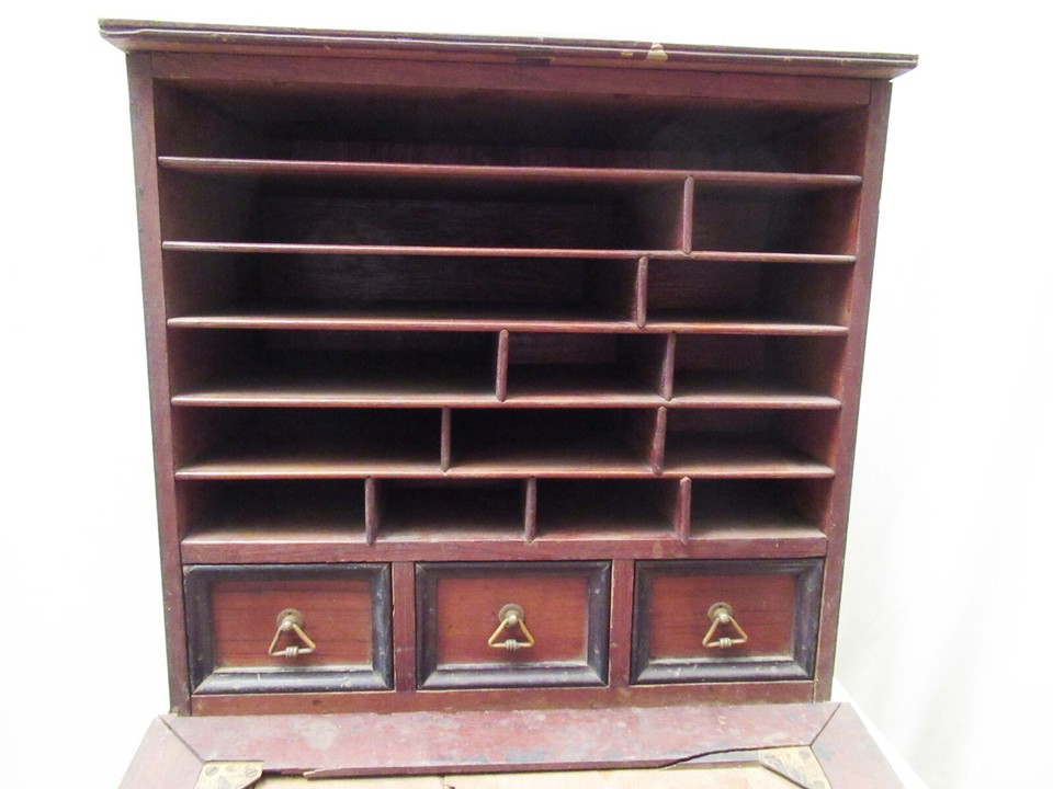 Antique Gentlemen'S Traveling Bureau Writing Box Secretary Lap Desk ...
