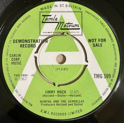 MARTHA And The VANDELLAS * Jimmy Mack * MOTOWN SOUL * 1969 UK PROMO 45 ...
