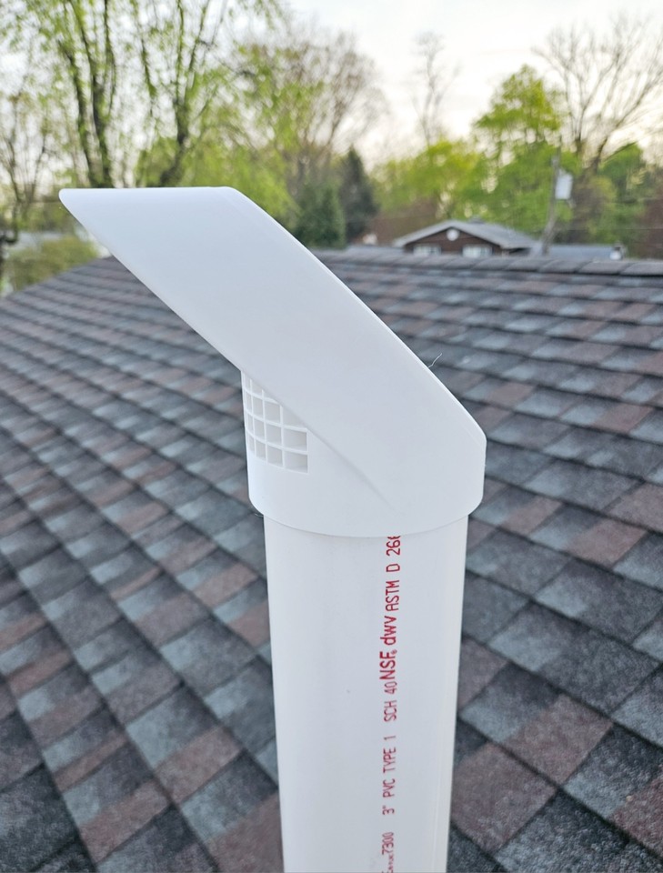 Radon & HVAC Rain Cap for 3" PVC Pipe, 1/2" Mesh Screen, Fits on End of ...