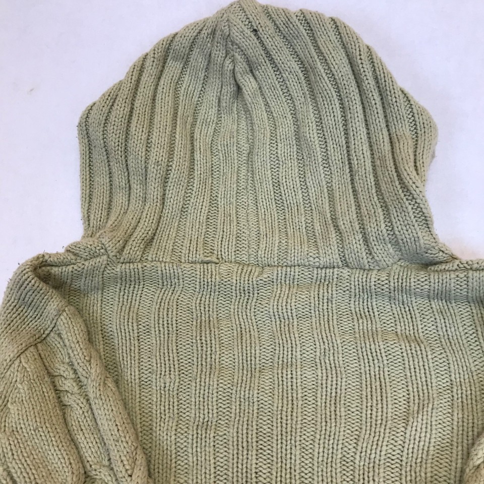 Wet Seal Y2K Cable Knit Hooded V Neck Preppy Grunge Sweater | eBay