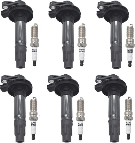 6Pack Ignition Coil & Iridium Spark Plug For Ford Lincoln Mazda 3.5L 3 ...