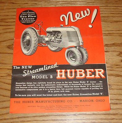 Original 1935 Huber Tractor Model B Foldout Sales Brochure 35 | eBay