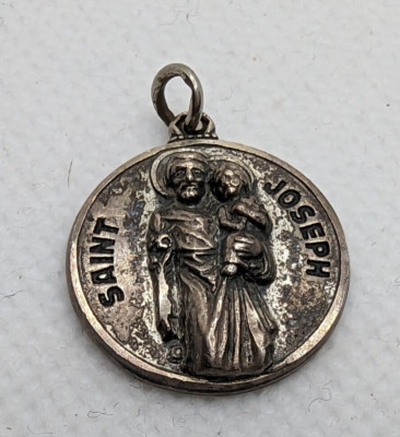 Creed Sterling Silver 925 Saint Joseph Round Medal Pendant | eBay