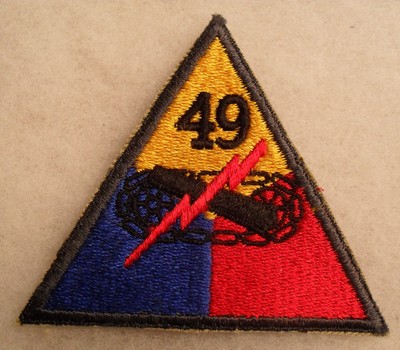 1956-64 49TH ARMOR DIVISION CUT EDGE ARMY GREEN BORDER LONG OBSOLETE ...