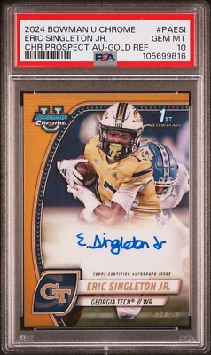 PSA 10 Eric Singleton Jr. Bowman U Auto Color Match /50 Top Transfer ...