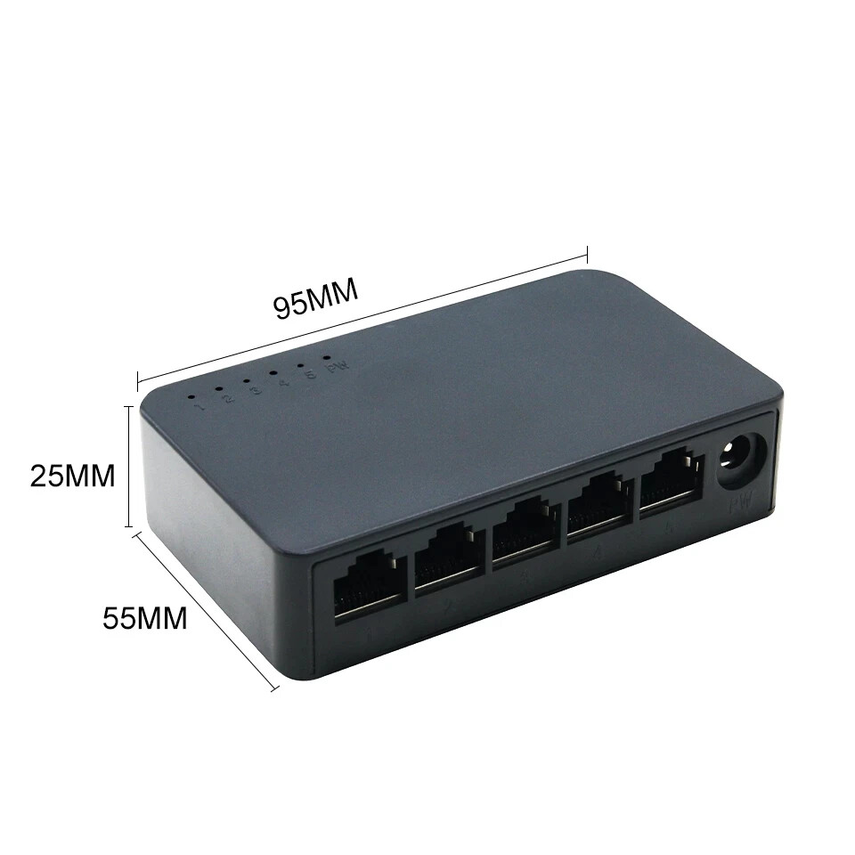 5Ports Switch Ethernet 1000Mbps/100Mbps Gigabit Smart Switcher RJ45 Hub ...