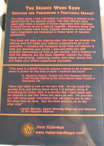 Magic Trick Mentalism Seance Book - The Seance Work Book by Steve ...
