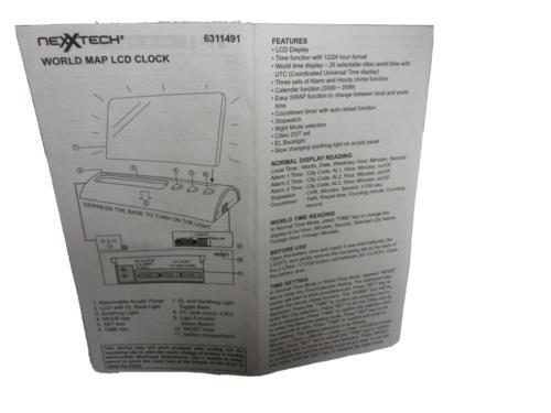 Vintage NexxTech World Illuminious Map Desktop LCD Clock | eBay