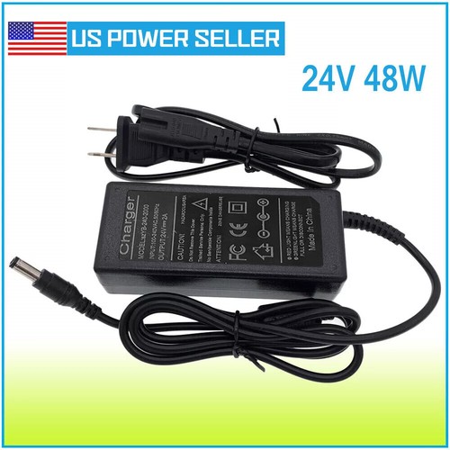 24V DC 2A Power Supply Adapter 100-240V AC Input 24 VDC 2Amp Output 5 ...