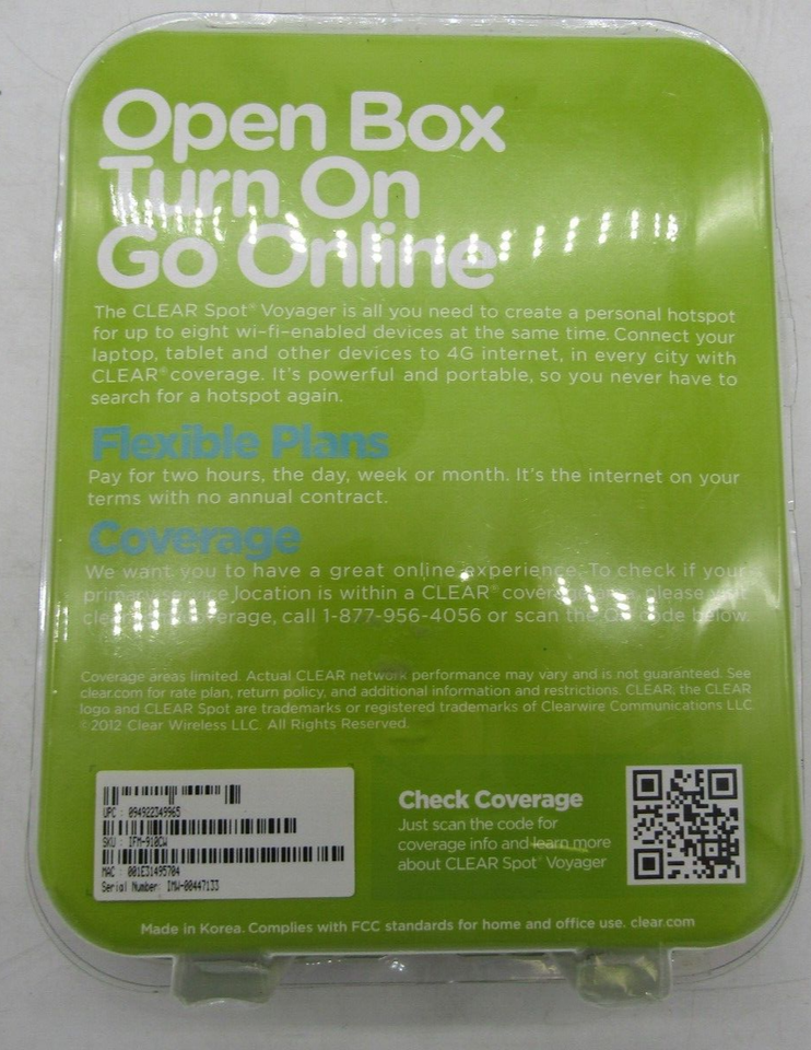Clear Spot Voyager IFM-910CW 4G Internet Wireless Hotspot | eBay