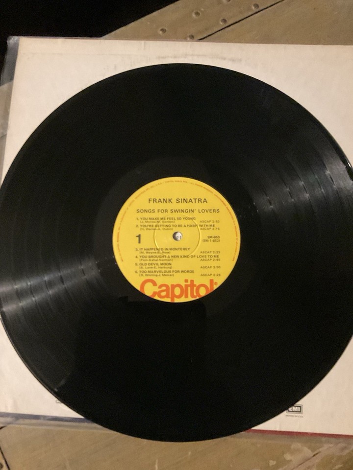 FRANK SINATRA Songs For Swinging Lovers Capitol EX/EX Reissue Outer Rec ...