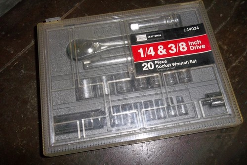 VTG CRAFTSMAN 9 - 44034 - 20 PIECE SAE SOCKET WRENCH SET WITH #43784 ...