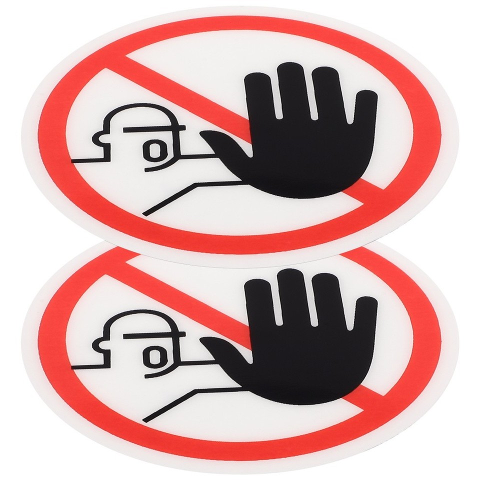 2Pcs Adhesive Do No Touch Sign Caution Decal Sticky Decal No Touch Sign ...