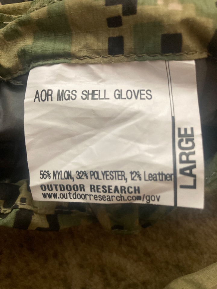 Outdoor Research AOR2 camo MGS Shell Gloves Goretex Waterproof size ...