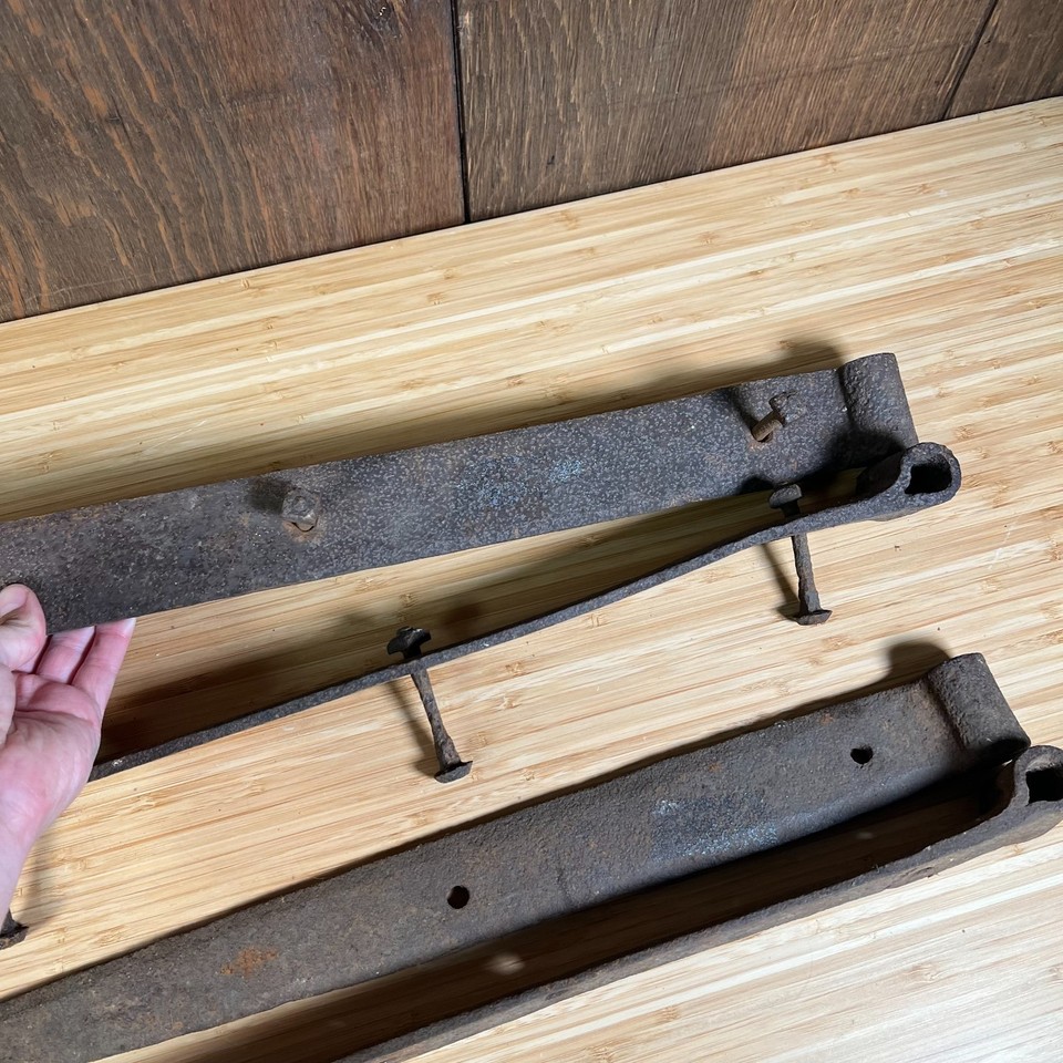 Antique Lot Of 4 Hand Forged 1800s Strap Lollipop Cast Iron Hinges Barn ...