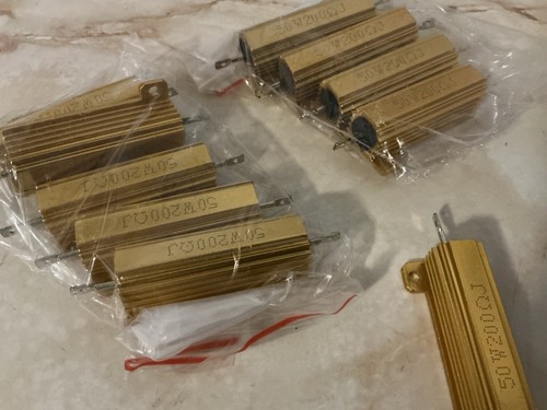 LOT OF 10 NEW OLD STOCK 50W 200 Ohm Power Resistor Wirewound Aluminum ...