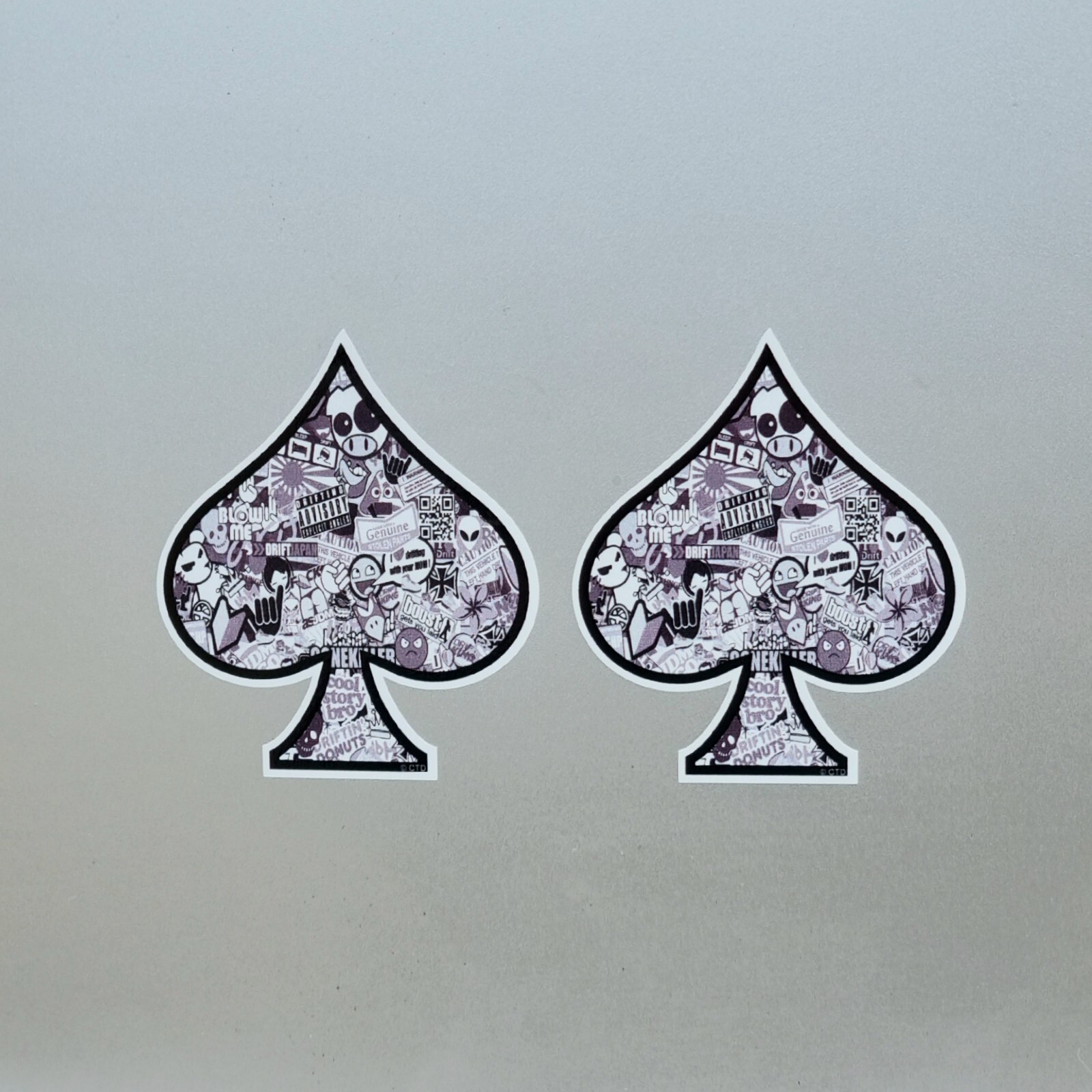 2x B&W Stickerbomb JDM Ace of Spades Vinyl Sticker Decal For Car Van ...
