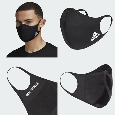 ADIDAS FACE MASK COVERS M/L 3-PACK BLACK ADULT SIZE | eBay