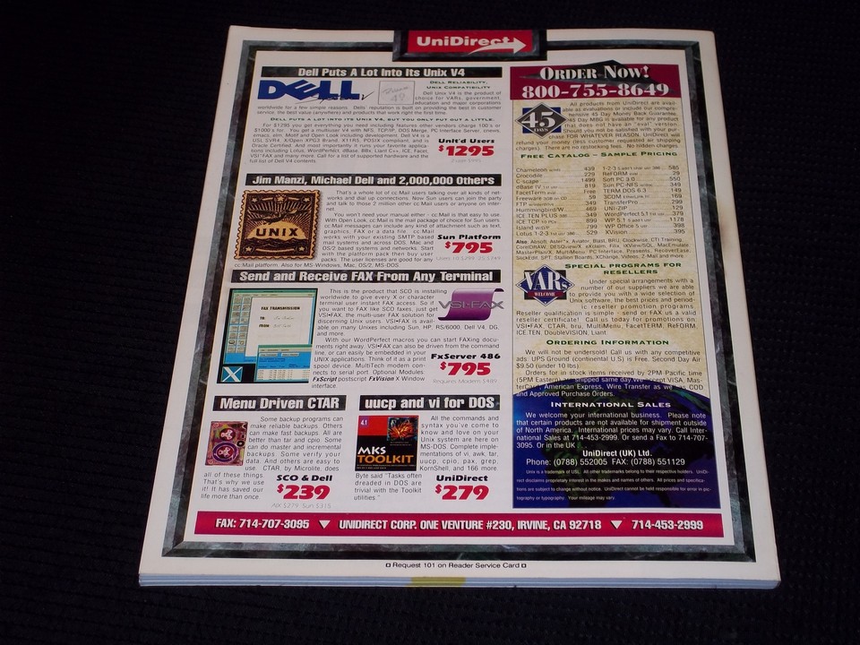 1993 JANUARY SYS ADMIN MAGAZINE - UNIX SYSTEMS FRONT COVER - H 2577 | eBay