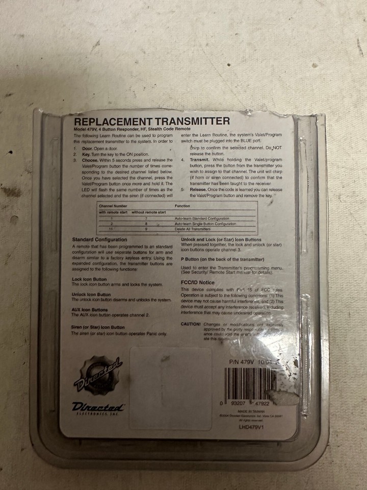 Viper 479V 2-Way Remote Control EZSDEI478 479P 479X 791XV 591XV 690XV ...