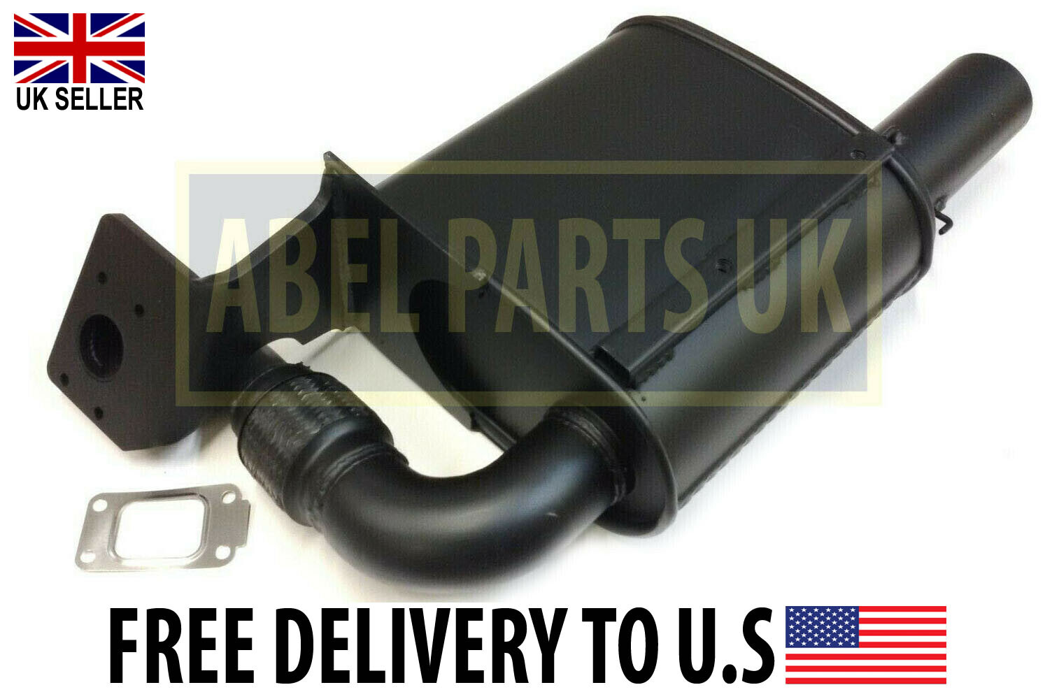 JCB PARTS - EXHAUST SILENCER FOR JCB 3CX + GASKET (PART NO. 128/H7629 ...