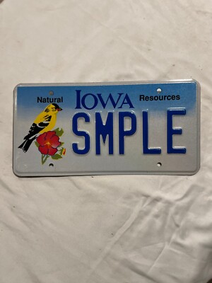 LICENSE PLATE S SAMPLE IOWA SMPLE BIRD | eBay