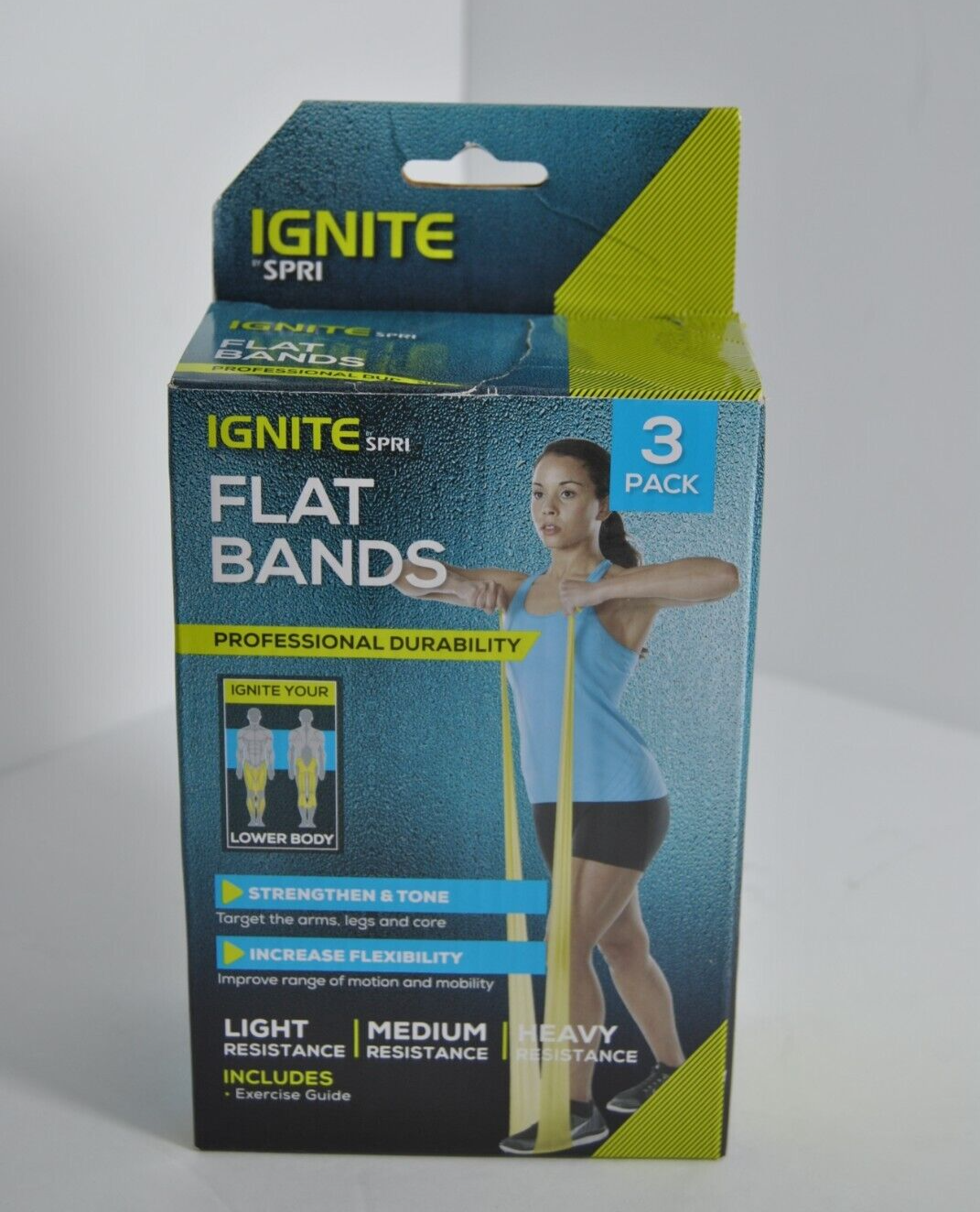 Workout Bands Set of 3 Flat Bands Gym Fitness Exercise Ignite | eBay