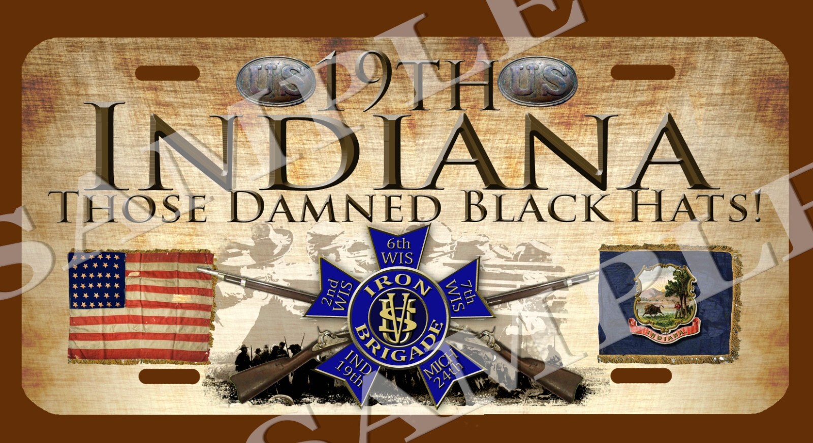 19th Indiana Iron Brigade American Civil War Themed vehicle license ...