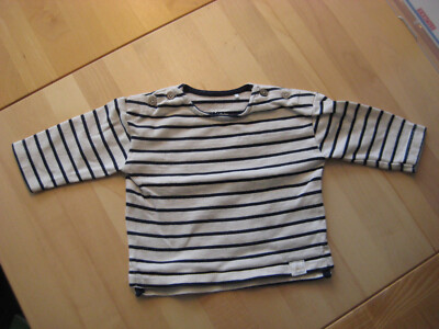 Topomini Baby Shirt Pullover Gr. 62 Natur-Dunkelblau gestreift Langarm ...