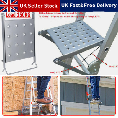 UK Folding Step Platform Ladder Work Ladder Work Step Heavy Duty ...