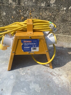 4 Way 110v Splitter Box yellow IP44 (4WJB) | eBay UK