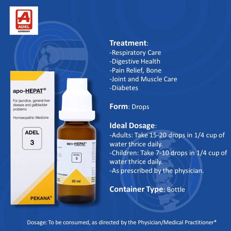 ADEL 3 Drop (20ml) apo-HEPAT Adel PEKANA German Homeopathic Drop Fr ...