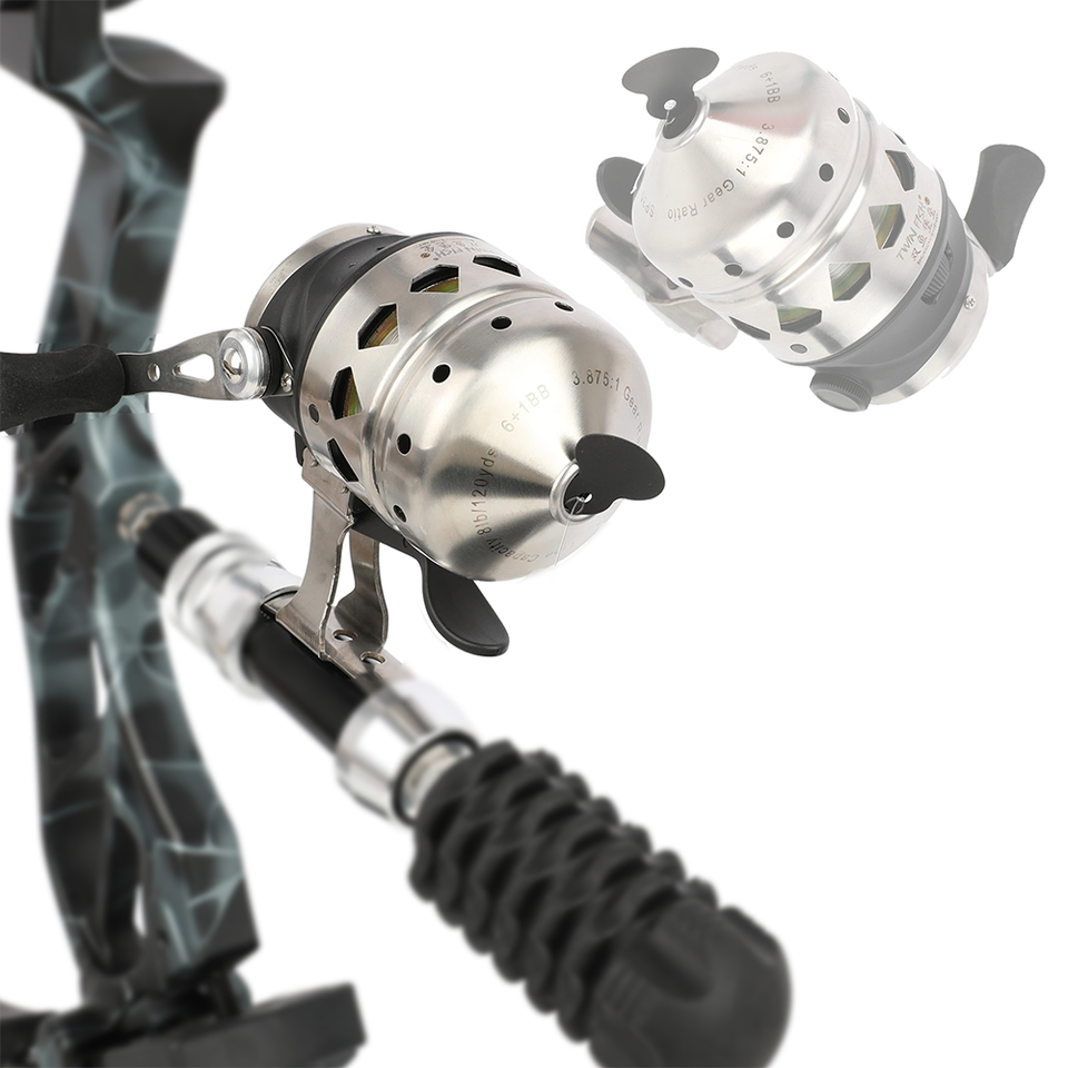 Compound Bow Hunting Fishing Reel 3.6:1 Gear Ratio 7 Bearing 55yd Line ...