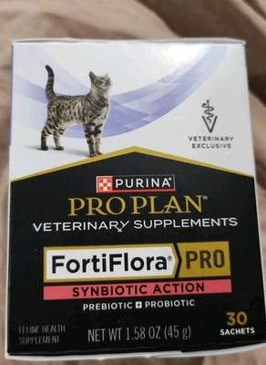 PURINA FortiFlora PRO Synbiotic Action Feline Cat Probiotic 30 sachets ...