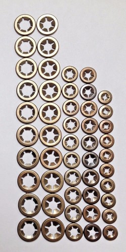 Starlock Washers Clips For Shaft Retaining Push On 10 x 3,4,5,6,7 & 8mm ...